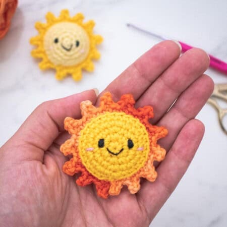 No-sew Mini Crochet Sun – Free Amigurumi Pattern Little Crochet Farm